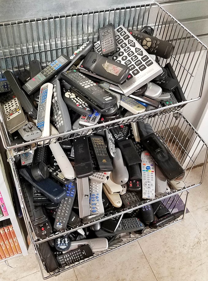 Remote control roulette! Somewhere in this pile is the exact replacement for the one your dog mistook for a chew toy last week.