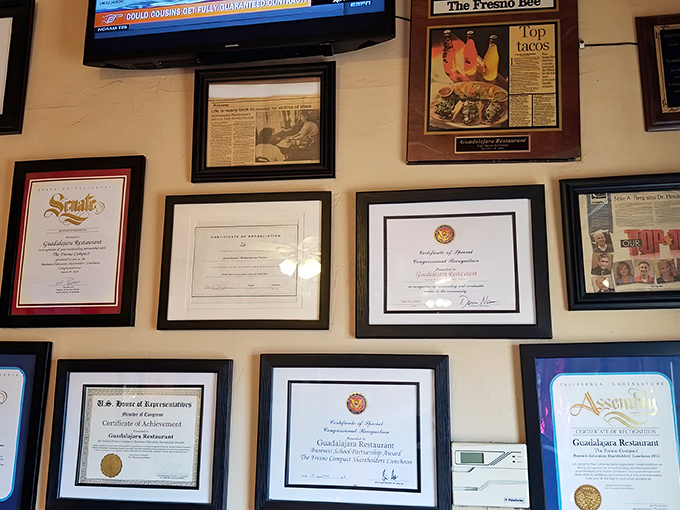 Those framed certificates on the wall aren't just decoration—they're proof that the community knows what's up at this beloved spot.