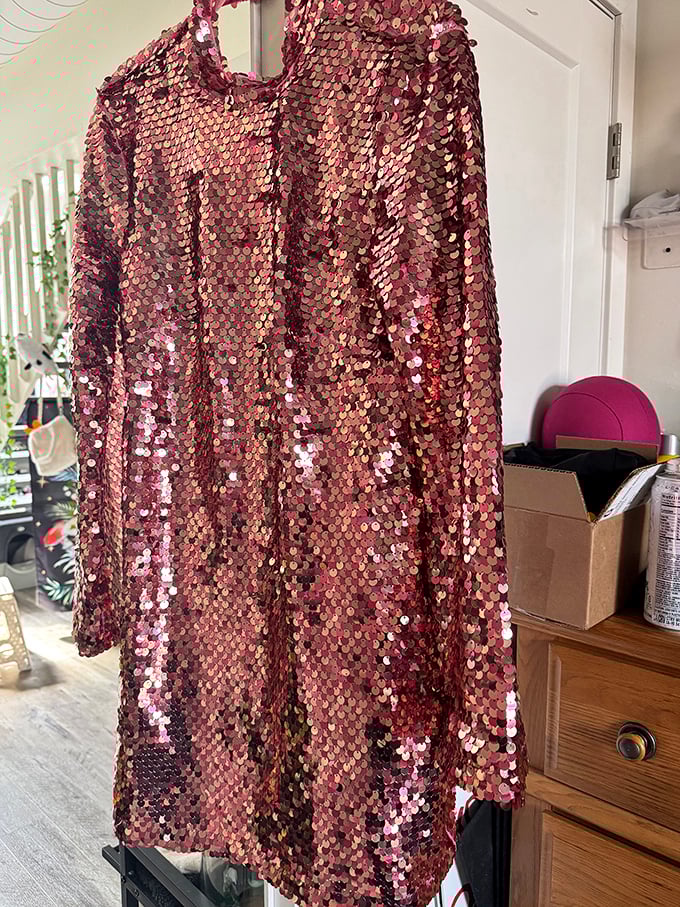 All that glitters isn't gold—sometimes it's a pink sequined dress that's destined to become the highlight of your next night out.
