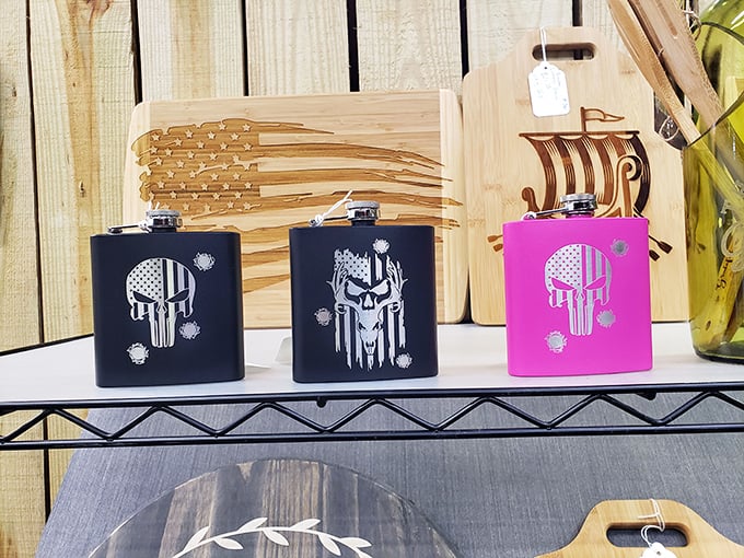 Flask collection that speaks volumes – from tactical black to surprising pink, these punisher-themed vessels are ready for your beverage of choice.