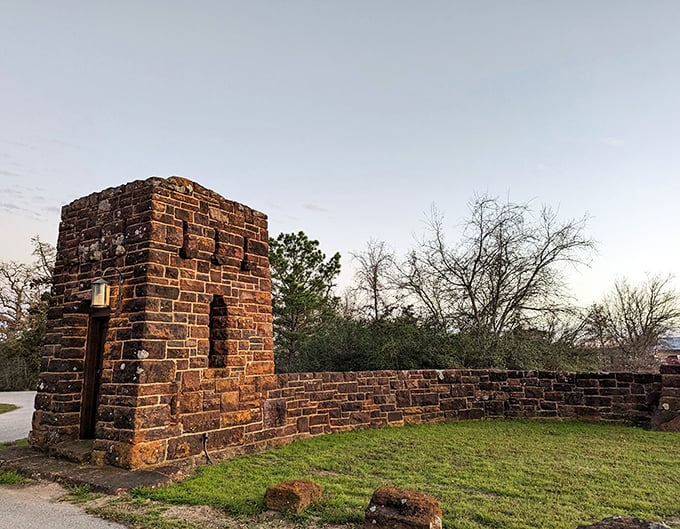 Sunset transforms this CCC-built stone structure into a painter's dream. Proof that Texas knows how to age gracefully, unlike my knees.