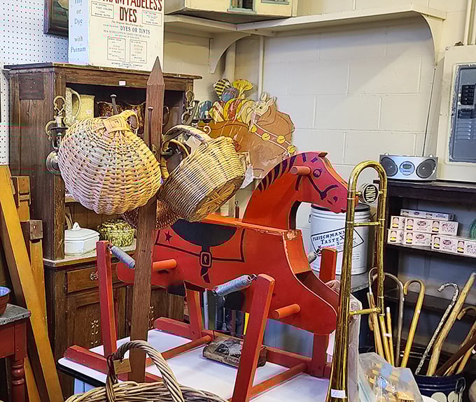 That red rocking horse isn't just a toy—it's childhood distilled into wood and paint, waiting for another generation's imagination.