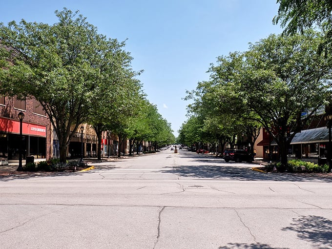 Tree-lined temptation in Atlantic! This canopied corridor leads to restaurants where the only thing more abundant than the portions is the money left in your wallet.
