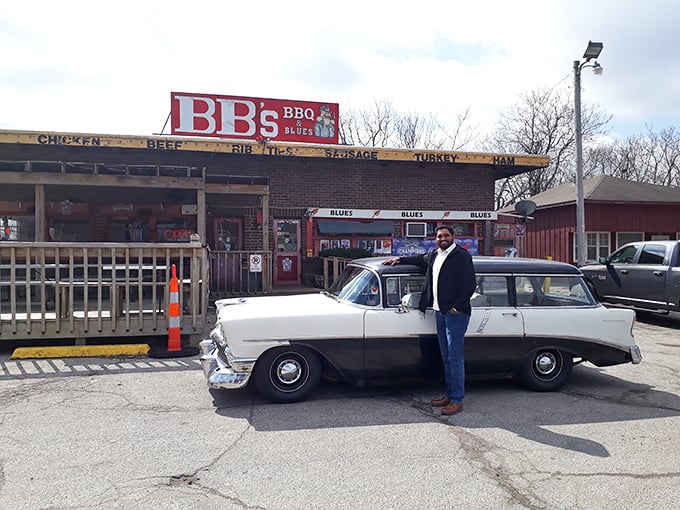 B.B.'s vintage vibe isn't manufactured—it's earned through years of blues and barbecue living harmoniously together.