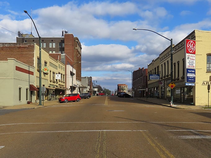 Main Street stretches toward possibility in Dyersburg, where affordable homes await just blocks from these charming storefronts.