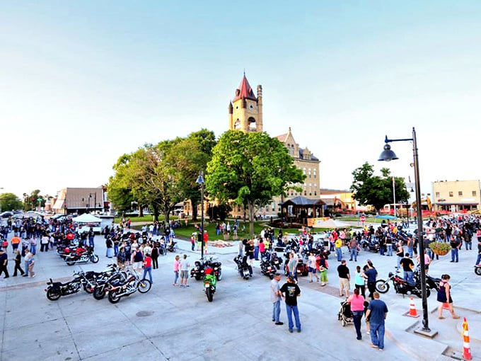 When motorcycles gather around this gorgeous courthouse, you know the community celebrates living well without breaking the bank at all.