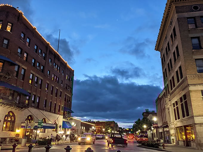 Downtown Marietta lights up beautifully at dusk, where friendly locals gather to enjoy good food and evening strolls.