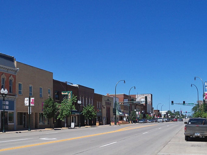 Marshall's wide main street showcases its role as a regional hub in southwestern Minnesota. Room to breathe and space to grow.