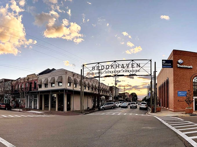 Classic downtown charm meets Southern sunset skies, creating views that cost absolutely nothing to enjoy.
