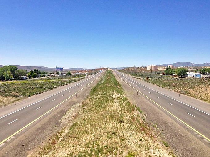Highway views that make you understand why pioneers kept pushing west through here.