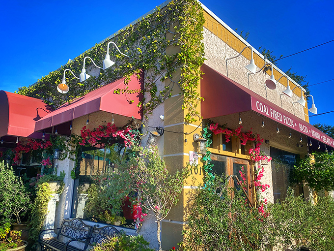 Covered patio perfect for debating whether this beats your grandmother's Sunday sauce.