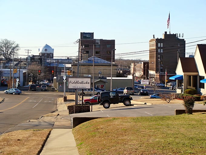 Dyersburg's historic downtown looks like a movie set, but these buildings house real businesses where locals gather daily.
