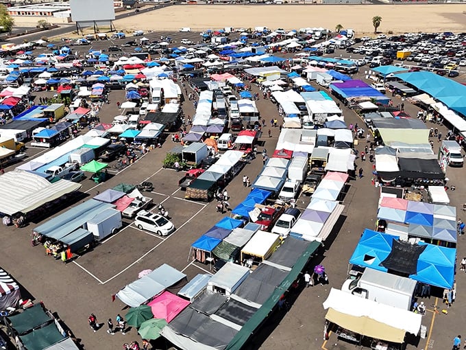 Tiny treasures with big appeal! This vendor's carefully arranged collectibles promise affordable delights for shoppers of all ages.