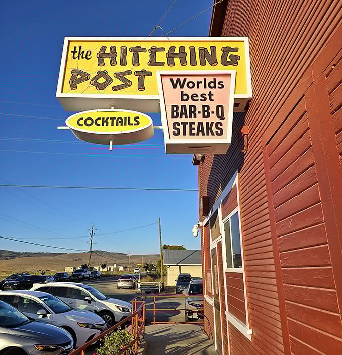 Classic roadside diner architecture houses red oak magic that draws pilgrims from across California.
