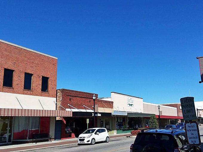 Downtown Laurinburg: where the biggest traffic jam is three people saying hello.