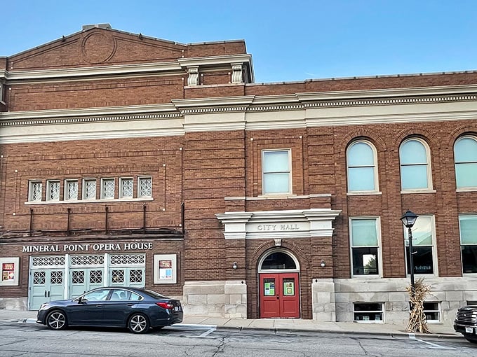 The beautifully preserved Mineral Point Opera House stands as a testament to small-town culture and community pride through the decades.