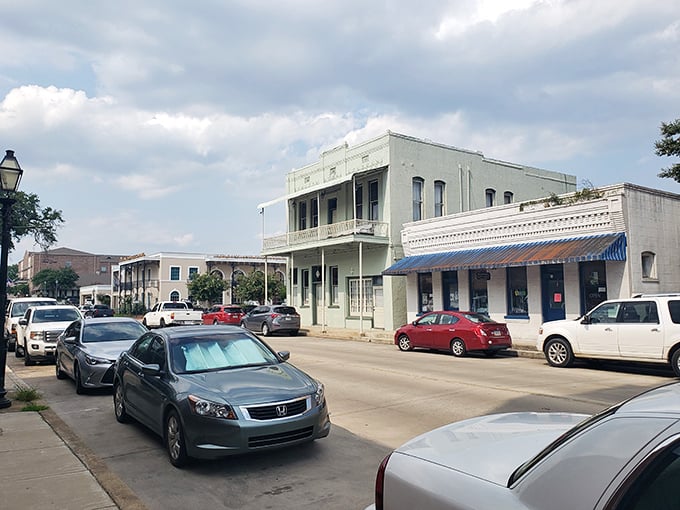 The elegant hotel in downtown Natchitoches offers a taste of luxury in an affordable setting. Those flags welcome everyone—especially smart retirees!