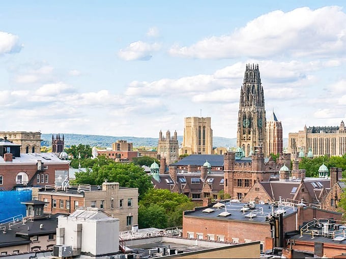 New Haven's downtown shows its sophisticated side, where Ivy League meets pizza perfection and affordable living if you know where.