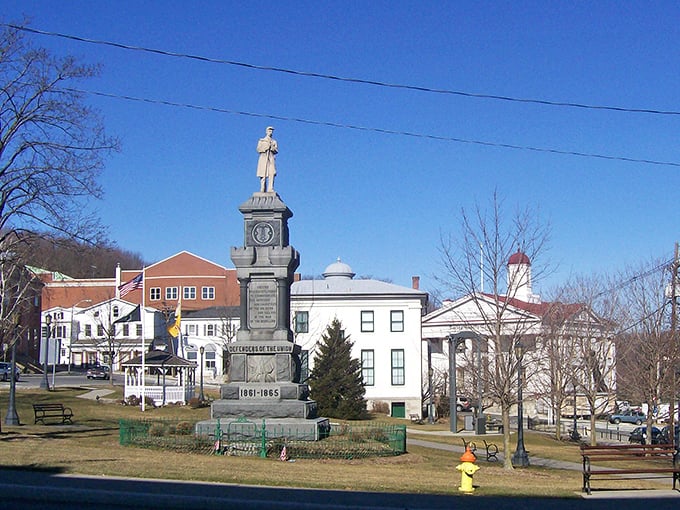 The town monument stands proudly in Newton's center, surrounded by the kind of affordable charm that makes retirement dreams real.