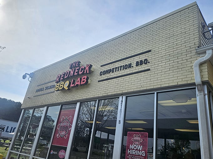 Don't let the name fool you – The Redneck BBQ Lab's modern storefront houses some seriously sophisticated smoking techniques.redneck bbq lab (benson)