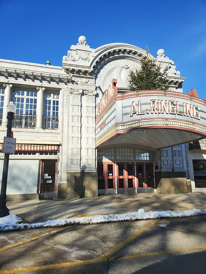The Al. Ringling Theatre's magnificent facade promises an entertainment experience from a more elegant era, when movie palaces were actually palatial.