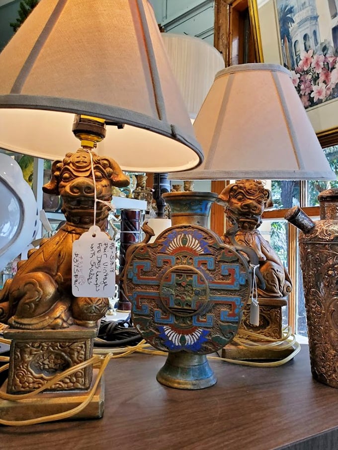 These foo dog lamps aren't just lighting fixtures—they're conversation pieces that silently judge your other home decor choices with their ancient, knowing eyes. 