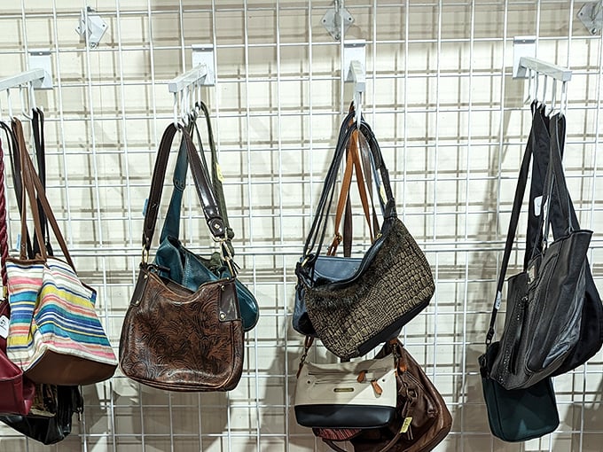 Handbag heaven! Each purse once carried someone's essentials and secrets – now they're ready for a second act in your wardrobe rotation.