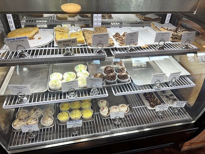A bakery case that proves vegan desserts aren't just "good for being vegan"—they're simply good. Period. Resistance is futile.