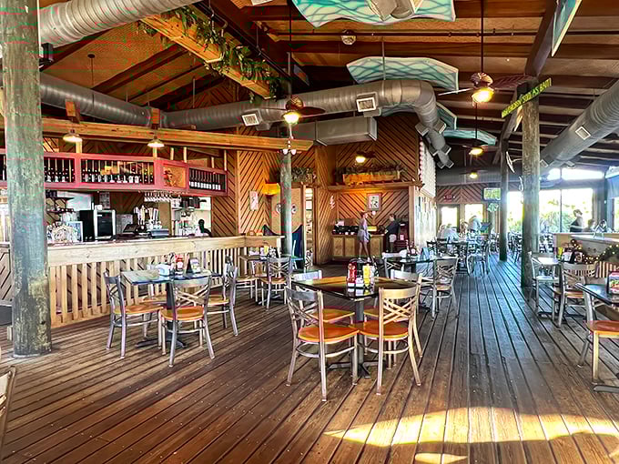 Wooden beams, natural light, and a bar that beckons—this is where "I'll just have one drink" becomes a delightful afternoon.