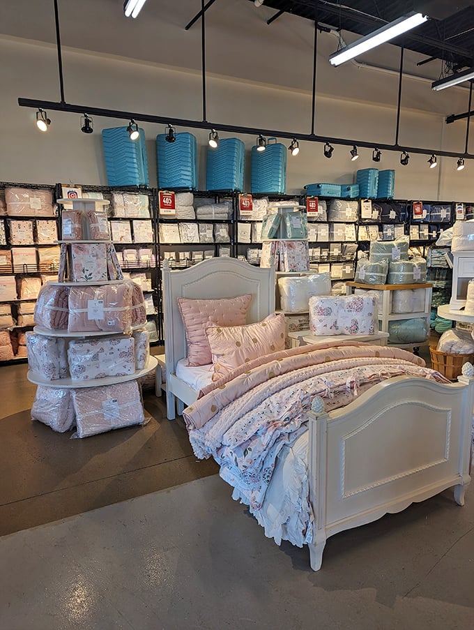 Bedroom goals that would make Sleeping Beauty jealous. That dreamy display isn't just selling bedding—it's selling the promise of perfect slumber.