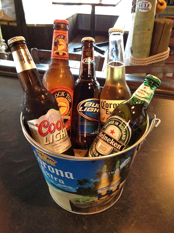 A bucket of beers—the international delegation of refreshment. Perfect diplomats to cool the heat from spicy seafood boils.