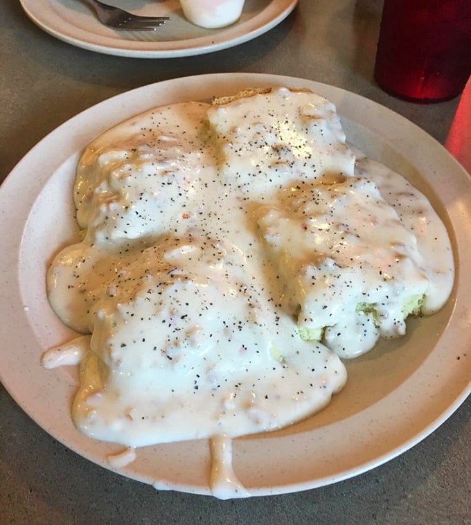Biscuits and gravy so generously portioned you'll need a nap afterward—but so delicious you won't regret a single bite.