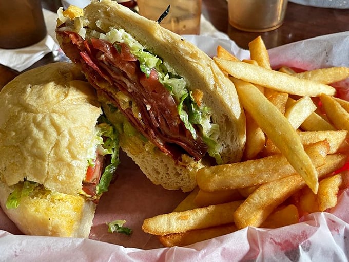 A sandwich that doesn't need to show off—packed with capicola ham and fresh veggies, it's the lunch equivalent of a reliable friend who always shows up when needed.