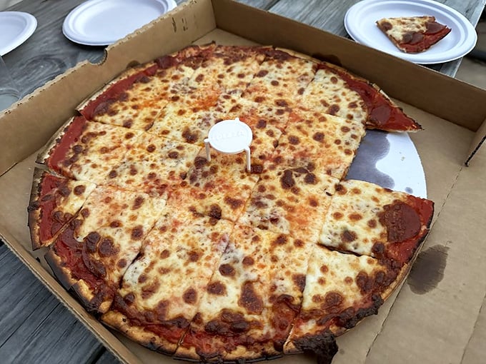 Sometimes simplicity is the ultimate sophistication. This cheese pizza doesn't need to show off—it knows exactly what it is.