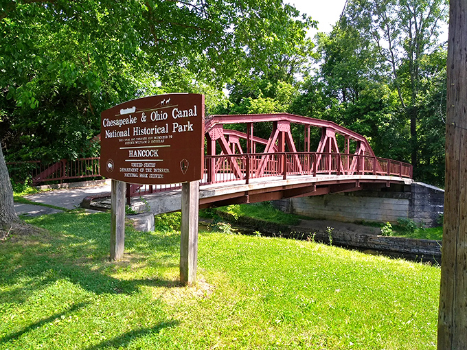 The C&O Canal National Historical Park entrance welcomes visitors to 184.5 miles of history and natural beauty—an endless adventure that costs nothing but time.