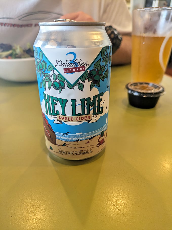 Florida meets upstate New York with this Key Lime Apple Cider—a drink that somehow makes perfect sense in a pizza joint.
