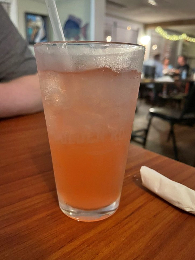 A refreshing cocktail that tastes like Florida sunshine in a glass—the perfect companion to seafood that was swimming this morning.