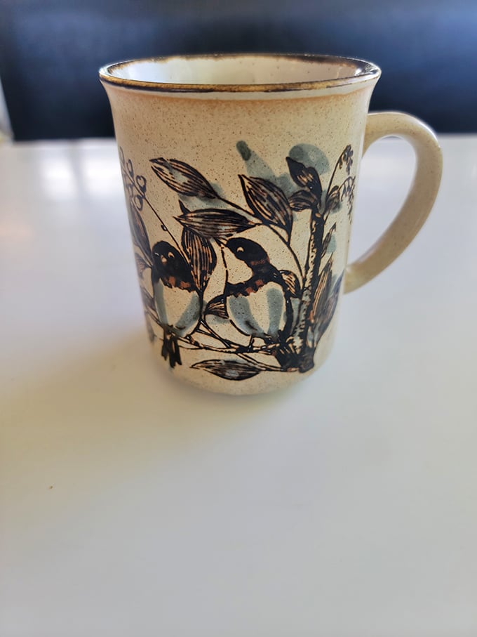 Not just any coffee mug – a character in its own right, ready to keep you company through stories both told and overheard.