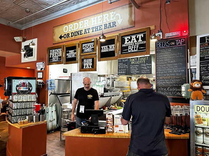 Order here or dine at the bar—simple instructions at a place where the focus is on what matters: locally-sourced ingredients transformed into delicious meals.