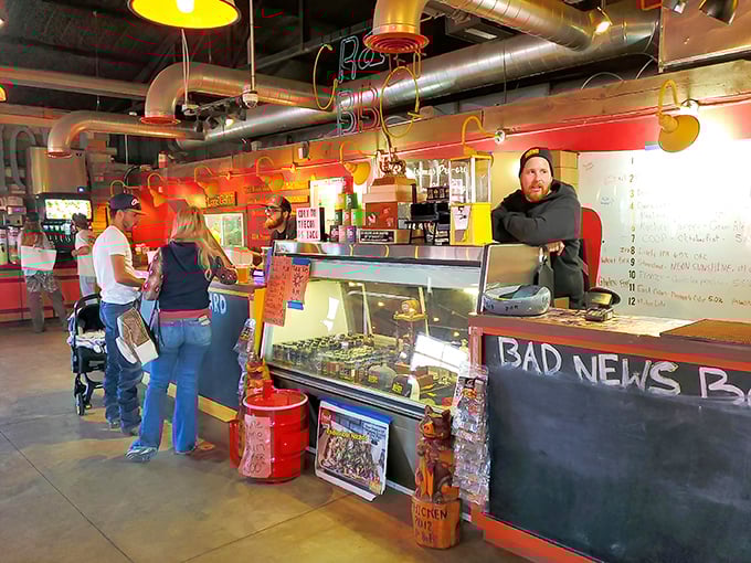 The "Bad News Board" isn't delivering bad news at all—it's just letting you know which heavenly meats have already sold out for the day.