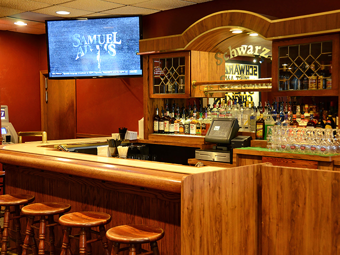 Wood paneling, neon signs, and the promise of perfectly mixed old fashioneds. The bar at Schwarz's is practically a Wisconsin heritage site.