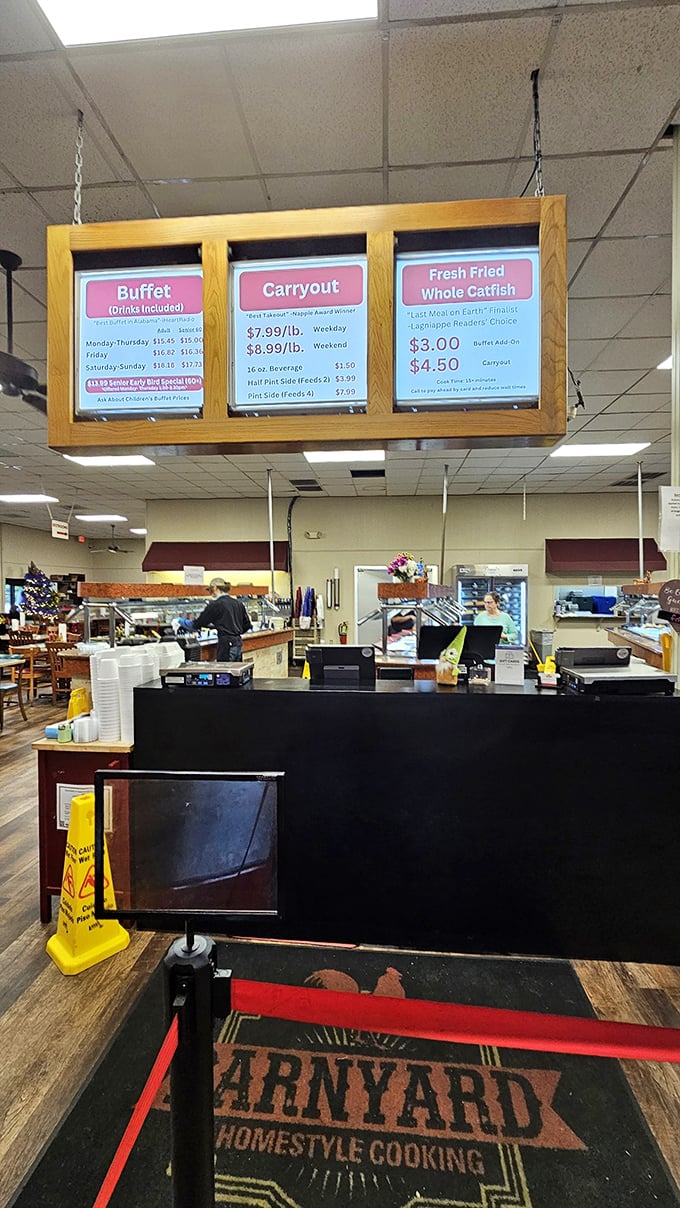 The heart of operations, where dreams are made and diets are forgotten. That "Homestyle Cooking" mat isn't lying—your grandmother would approve.