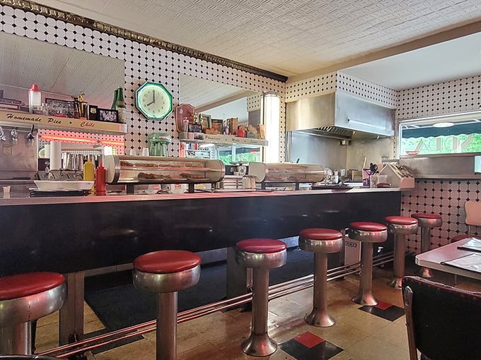 The counter seating offers front-row tickets to the best show in town—skilled short-order cooking performed with the precision of a well-rehearsed ballet.