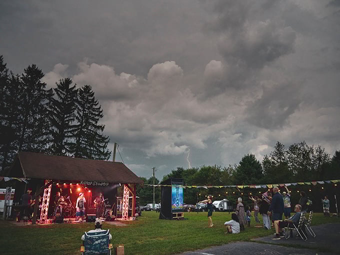 Live music under stormy skies – Princeton proves that entertainment doesn't require big city lights, just passionate performers and appreciative crowds.