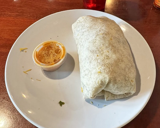 This burrito doesn't need a passport to deliver international comfort – wrapped tightly like a flavor-packed present.