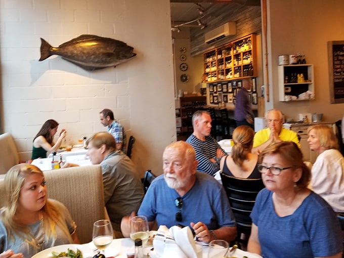 A dining room filled with the happy murmurs of people experiencing what might be the best meal of their vacation—or maybe their year.
