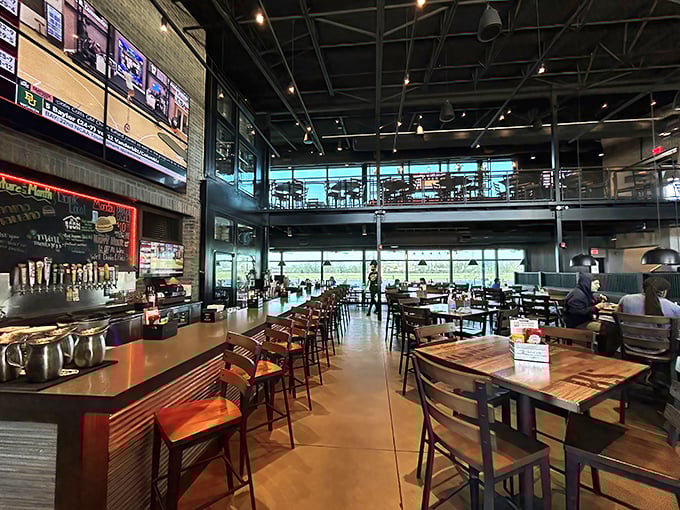 A cathedral of casual dining where the high ceilings make room for lofty burger expectations—which, spoiler alert, will be exceeded.