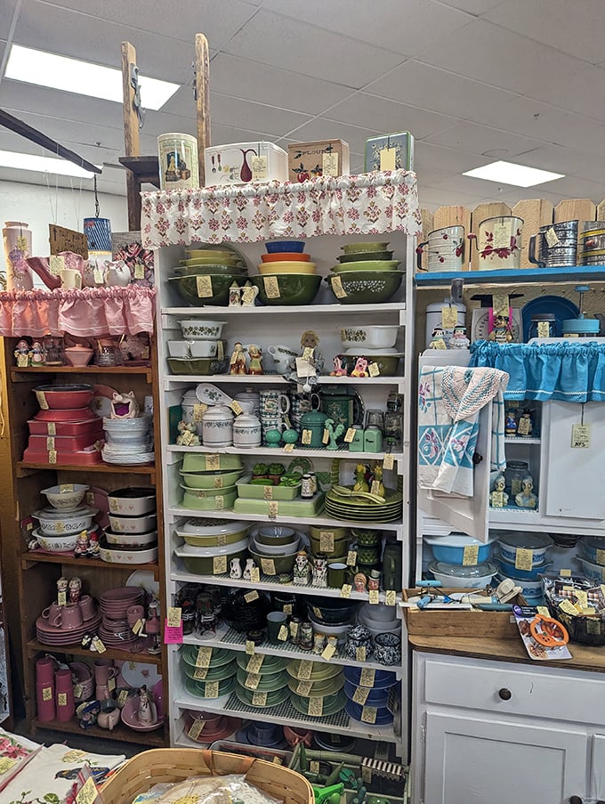 Pyrex paradise—where vintage kitchen dreams come true and modern kitchenware suddenly seems soulless by comparison.