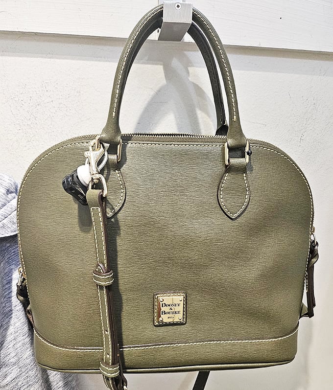 Dooney & Bourke without the doomed credit card statement. Classic style in an earthy tone that goes with everything in your wardrobe.