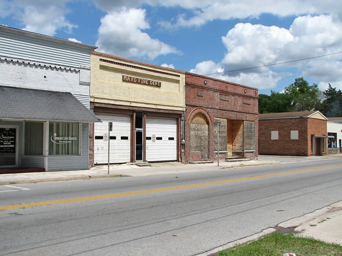 Downtown Mayo's historic buildings tell stories of resilience and community, their brick facades weathered by decades of Florida summers.